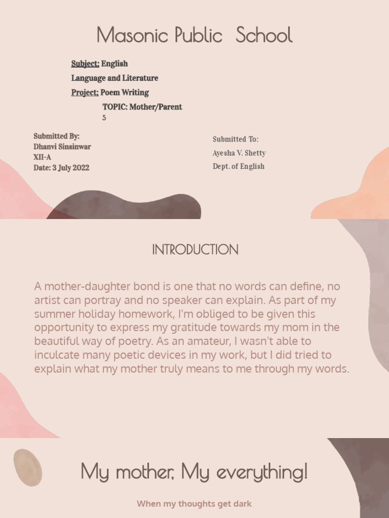 Dhanvi Sinsinwar-Poem | PDF | Poetry