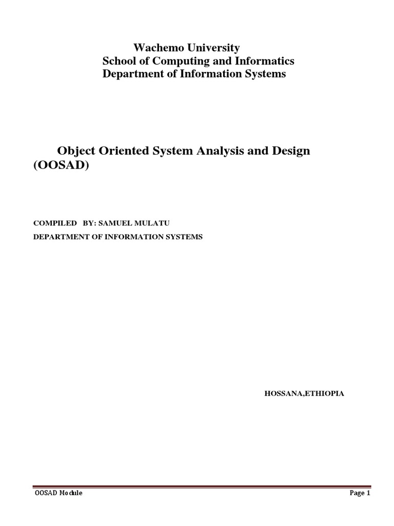 Revised OOSAD Module2020 | PDF | Object Oriented Programming | Class (Computer Programming)