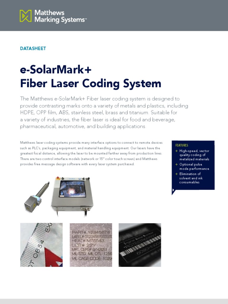 E Markplus Fiber Laser Data Sheet US | PDF | Optical Fiber ...