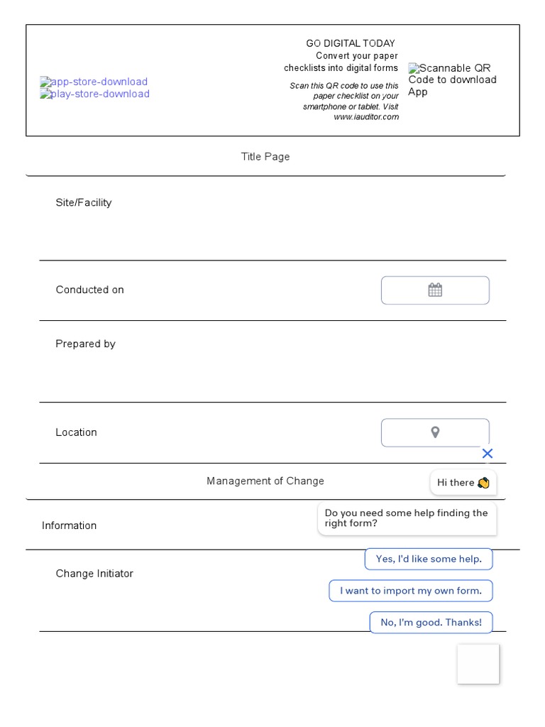 Management of Change (MOC) Procedure Template Checklist - SafetyCulture ...