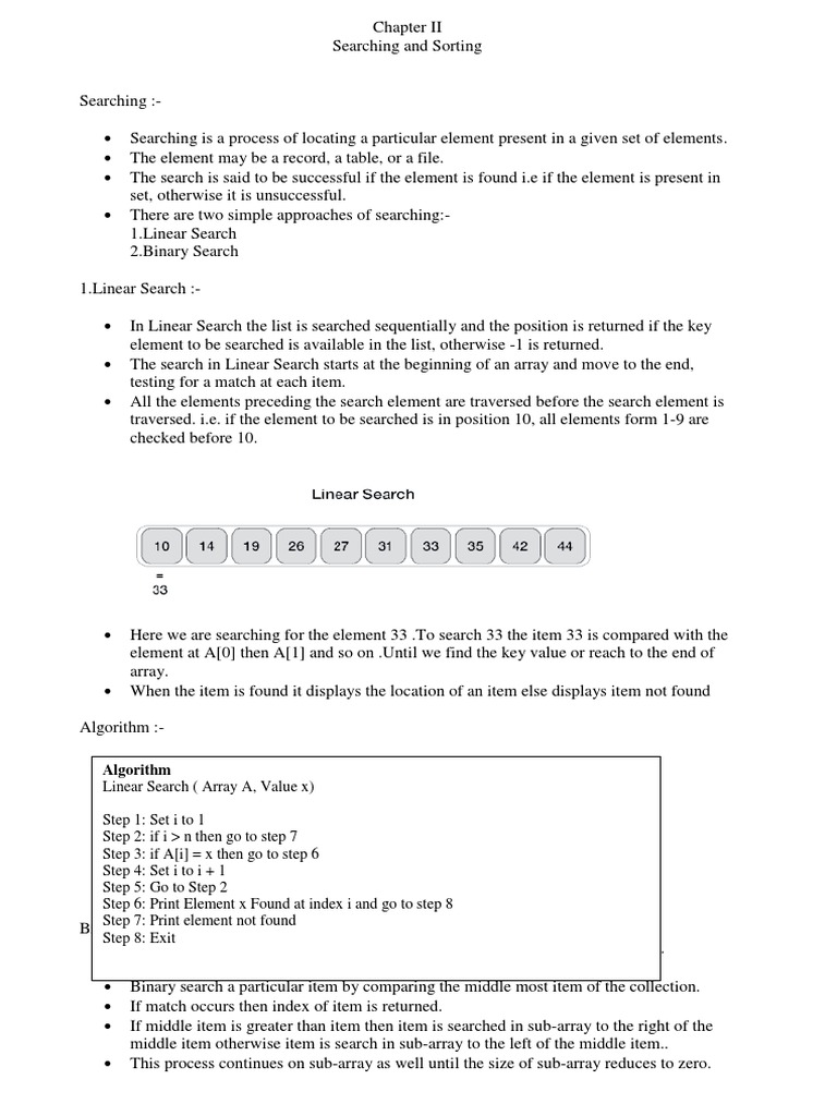 Chapter II Searching Sorting | PDF | Time Complexity | Computer Science