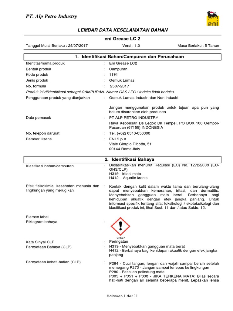 MSDS Bahan | PDF
