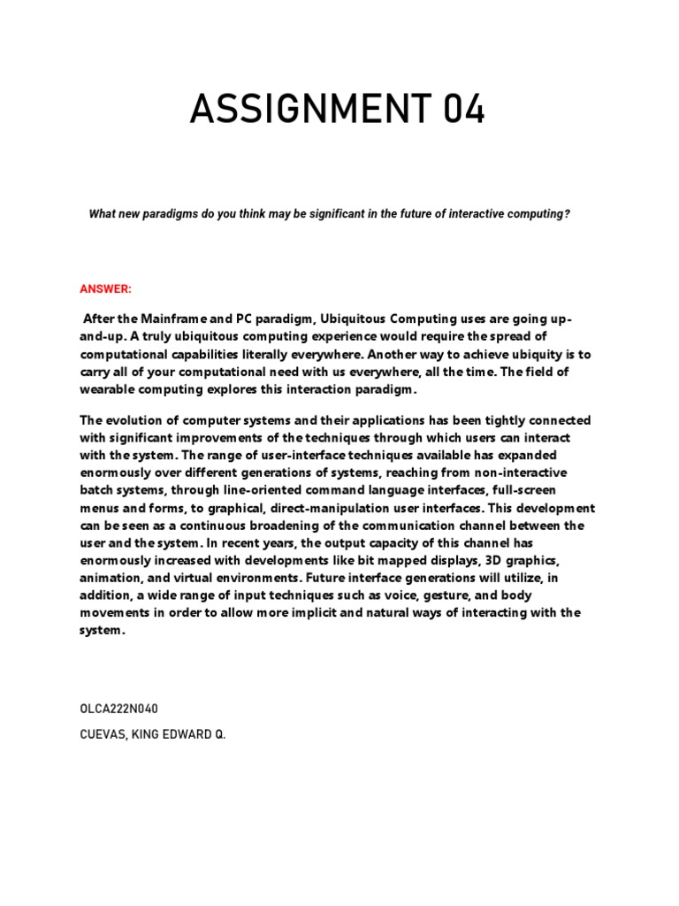 Assignment 04 | PDF | Art | Computers
