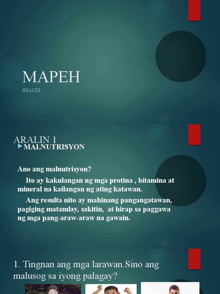 MAPEH Health Ppt. 1-9 | PDF