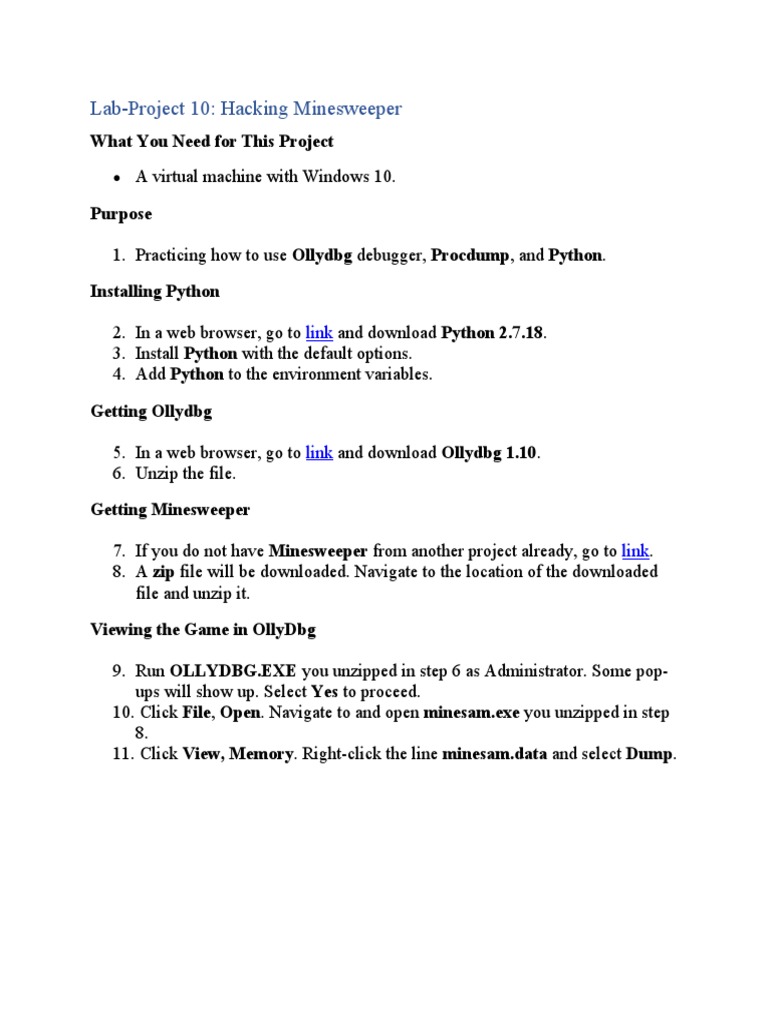 Lab Proj 10 Minesweeper | Download Free PDF | Zip (File Format) | Command Line Interface