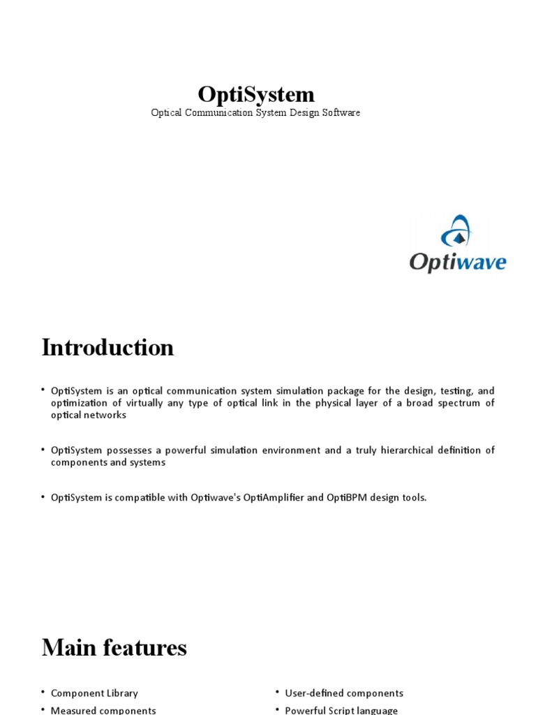 Optisystem Presentation | PDF | Computers
