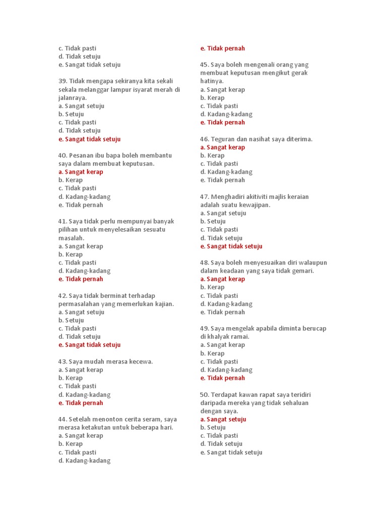 Soalan Psikometrik Spa 2 | PDF | Pengembangan Diri