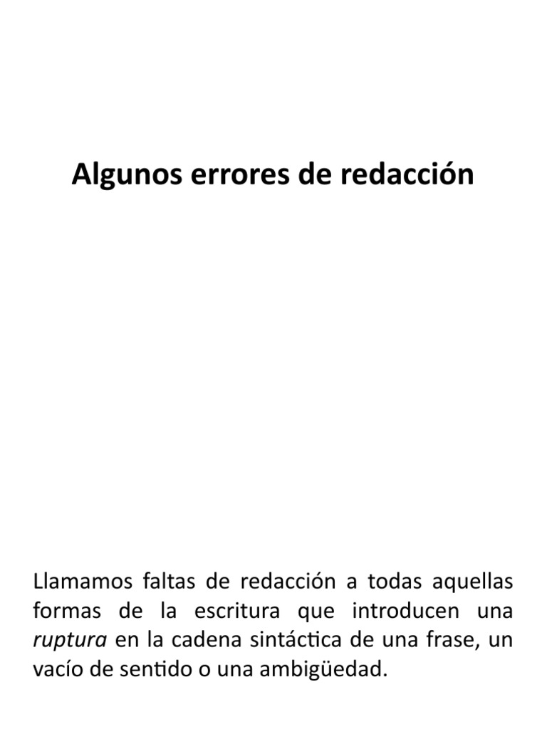 11 - Errores de Redacción | PDF | Sintaxis | Lingüística