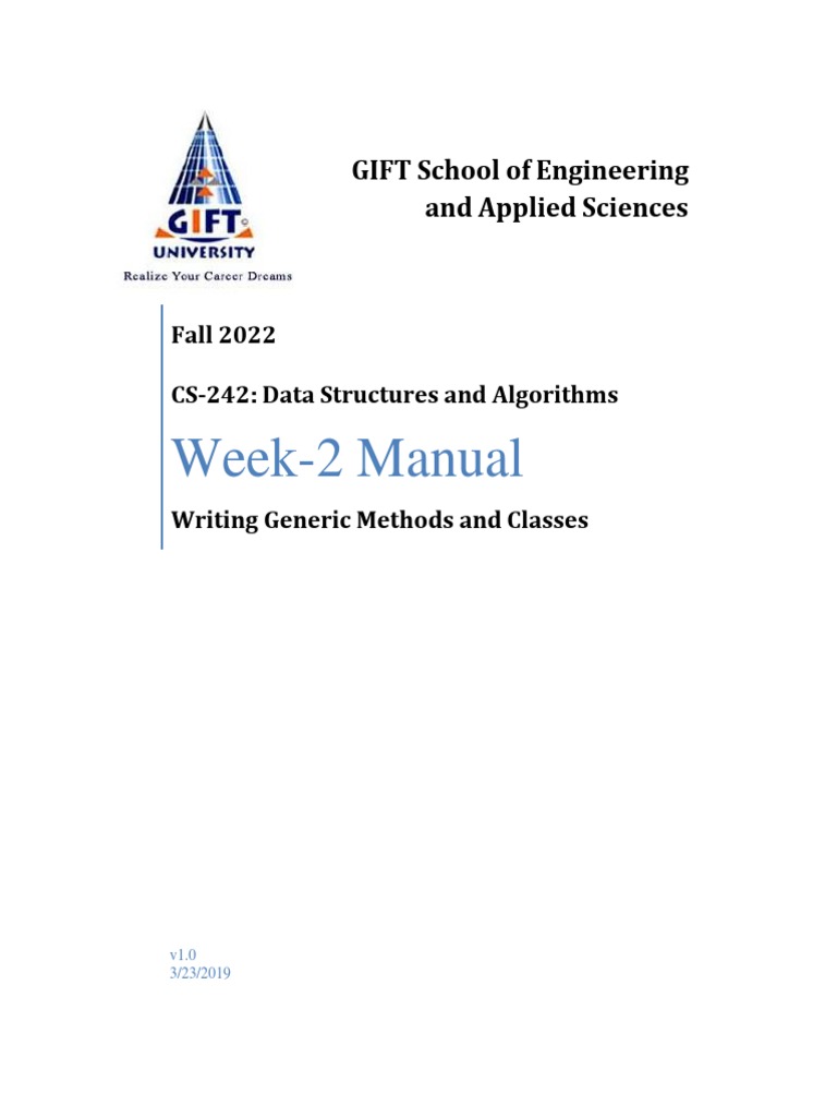 Lab 02l Writing Generic Methods And Classes Pdf Parameter Computer Programming Method