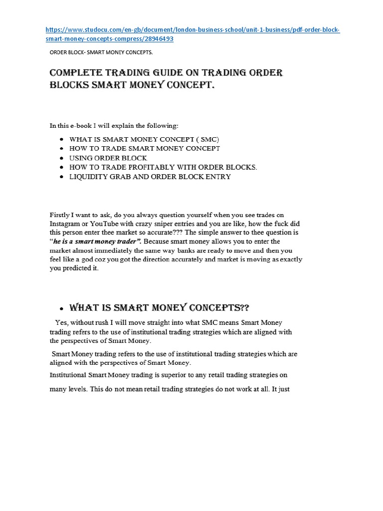 Orderblocks Smart Money Concept | PDF