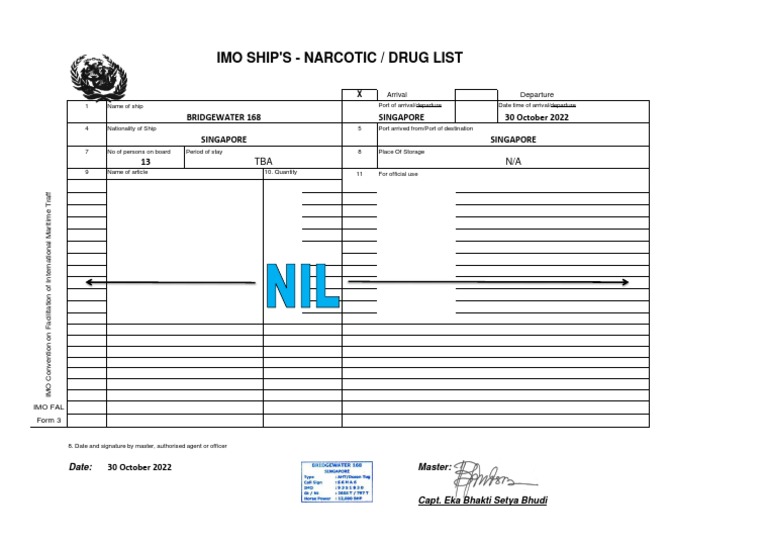 IMO Narcotic Drug List for Ships | PDF
