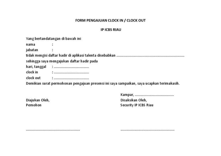 Form Lupa Absensi | PDF