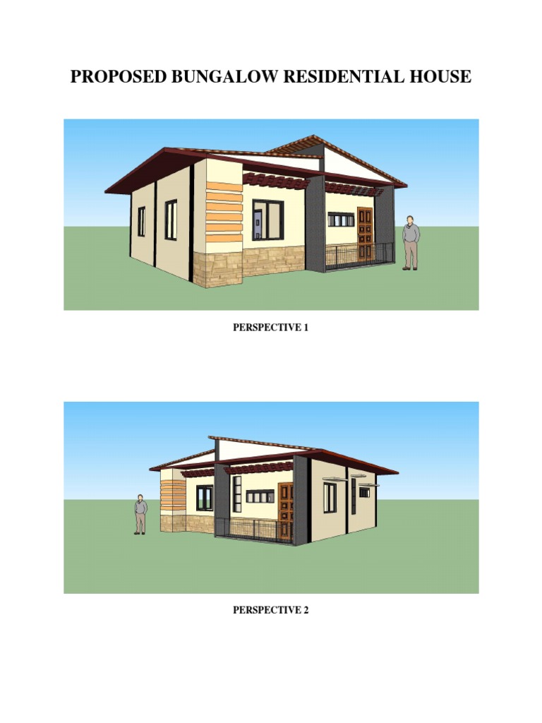 Proposed Bungalow Perspective Views | PDF