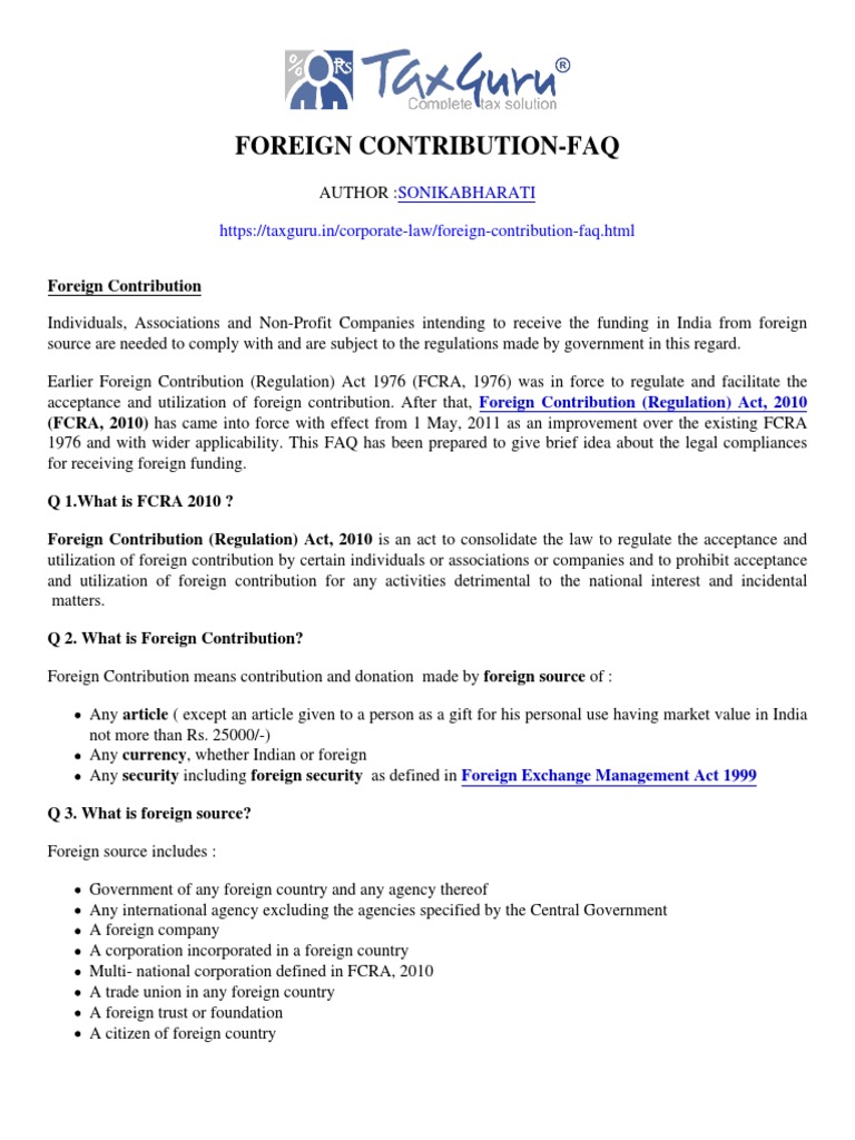Foreign Contribution-F | PDF | Economies | Business