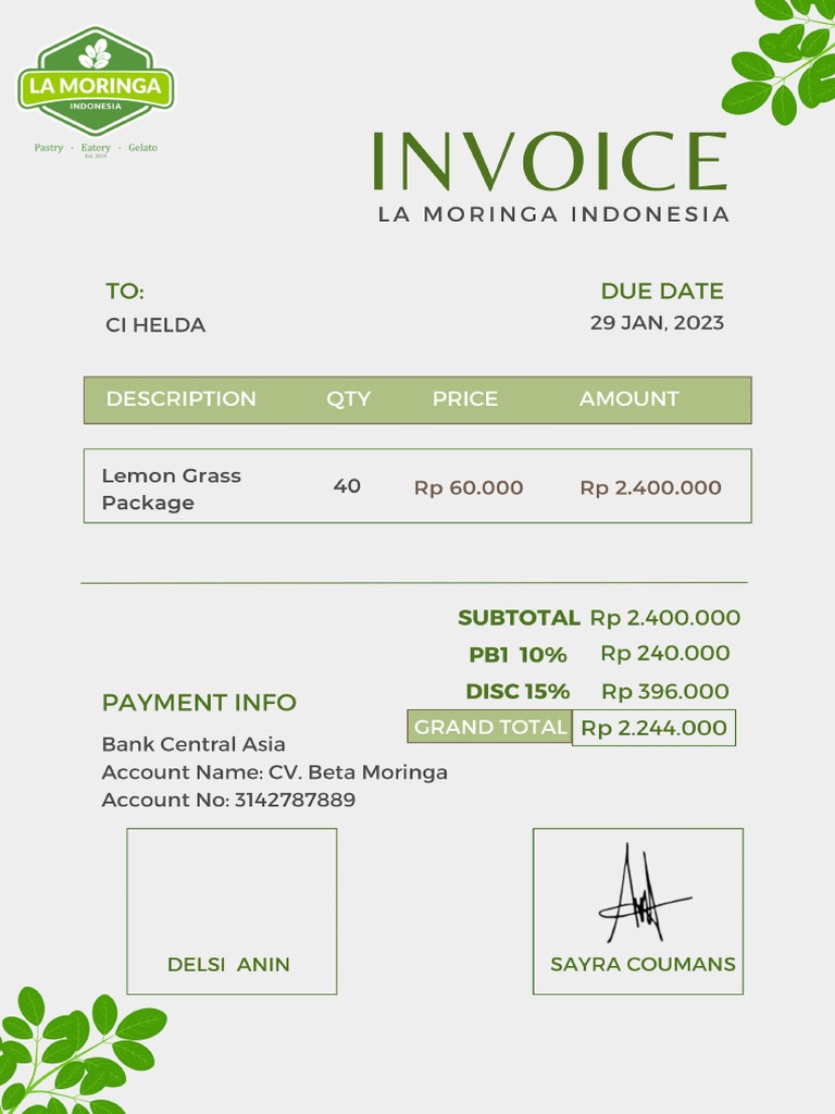 Invoice To Aci Helda | PDF