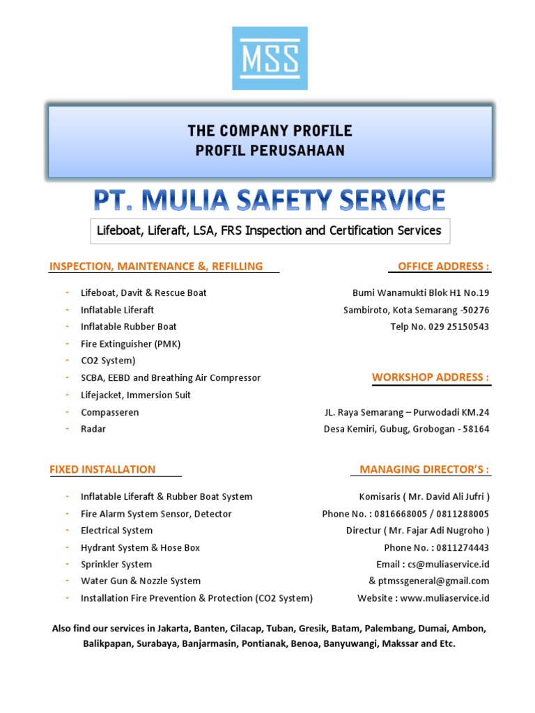 Company Profile PT MSS | PDF | Manufactured Goods | Equipment