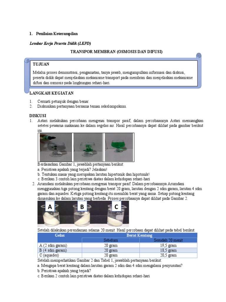 Transpor Membran: Osmosis & Difusi | PDF