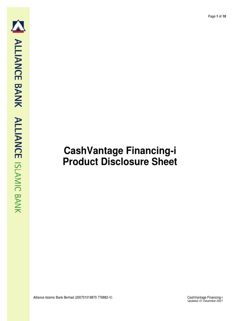 Product Disclosure Sheet | PDF | Banks | Economies