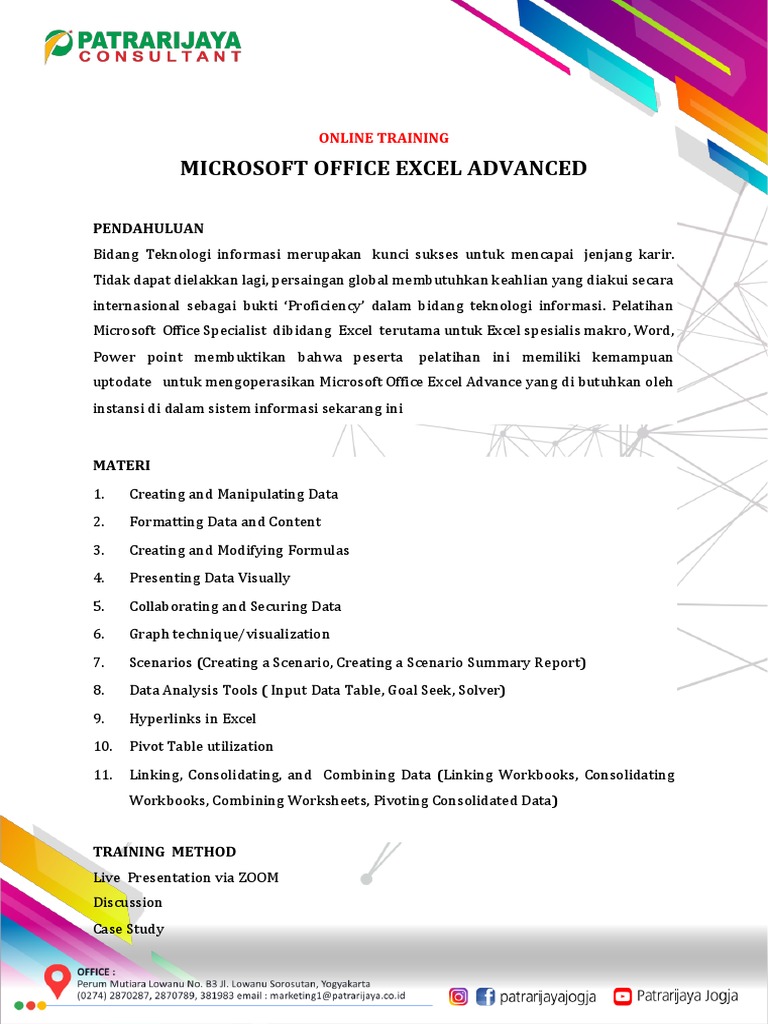 Microsoft Office Excel Advanced | PDF | Bisnis | Komputer