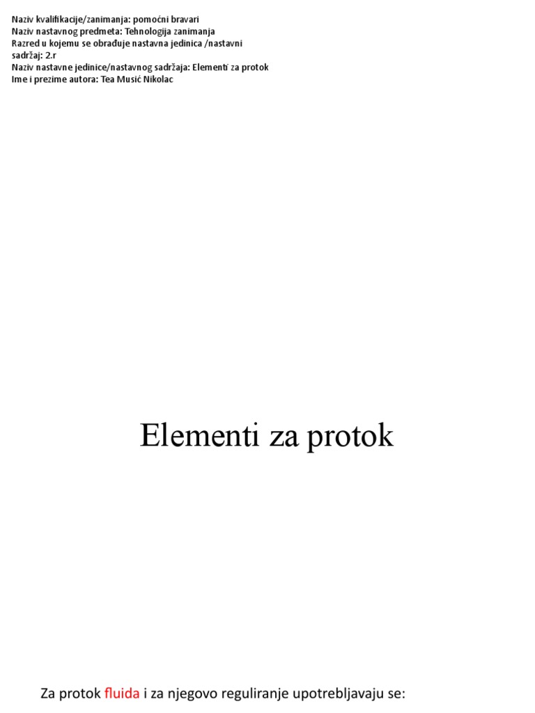 TES Elementi Za Protok Cijevi | PDF