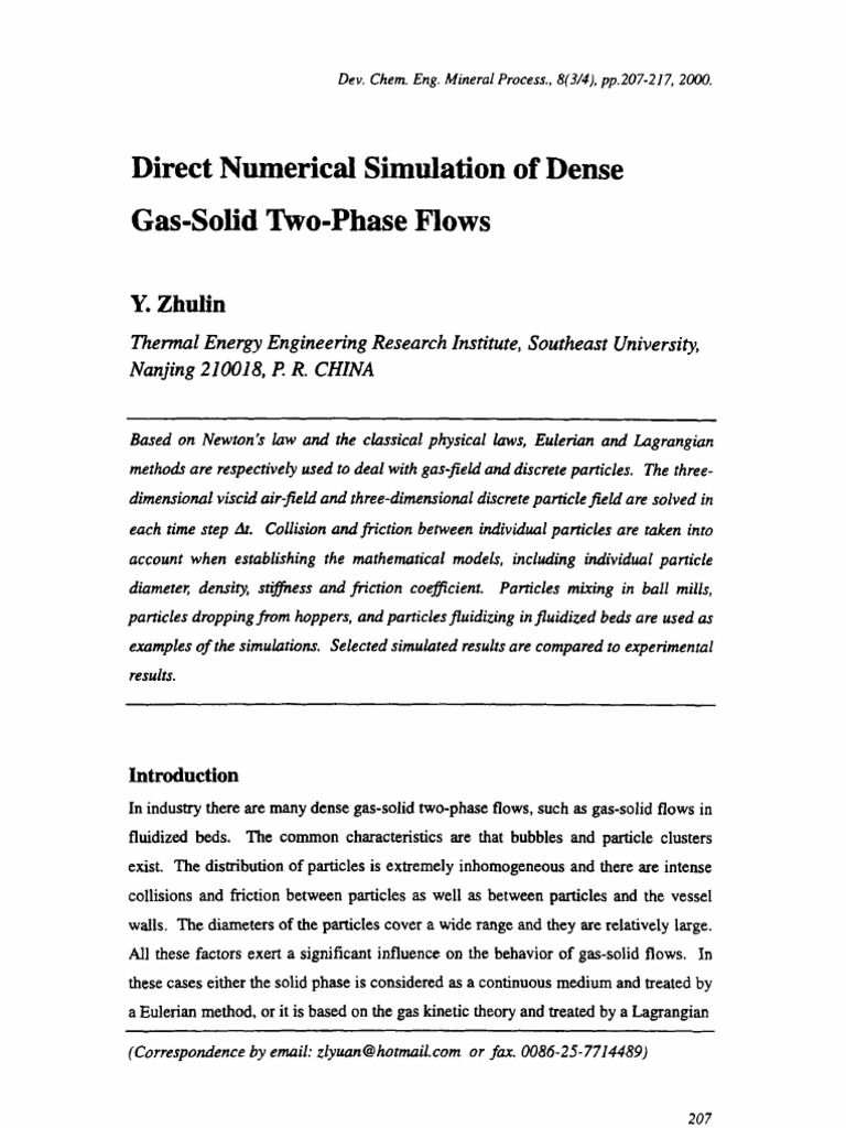 Dense Gas-Solid Flow Simulation Techniques | PDF | Collision | Force