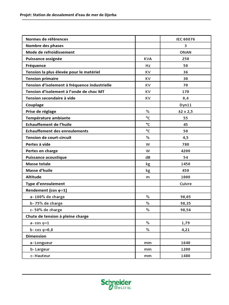 Fiche Technique Transfo | PDF | Transformateur électrique ...