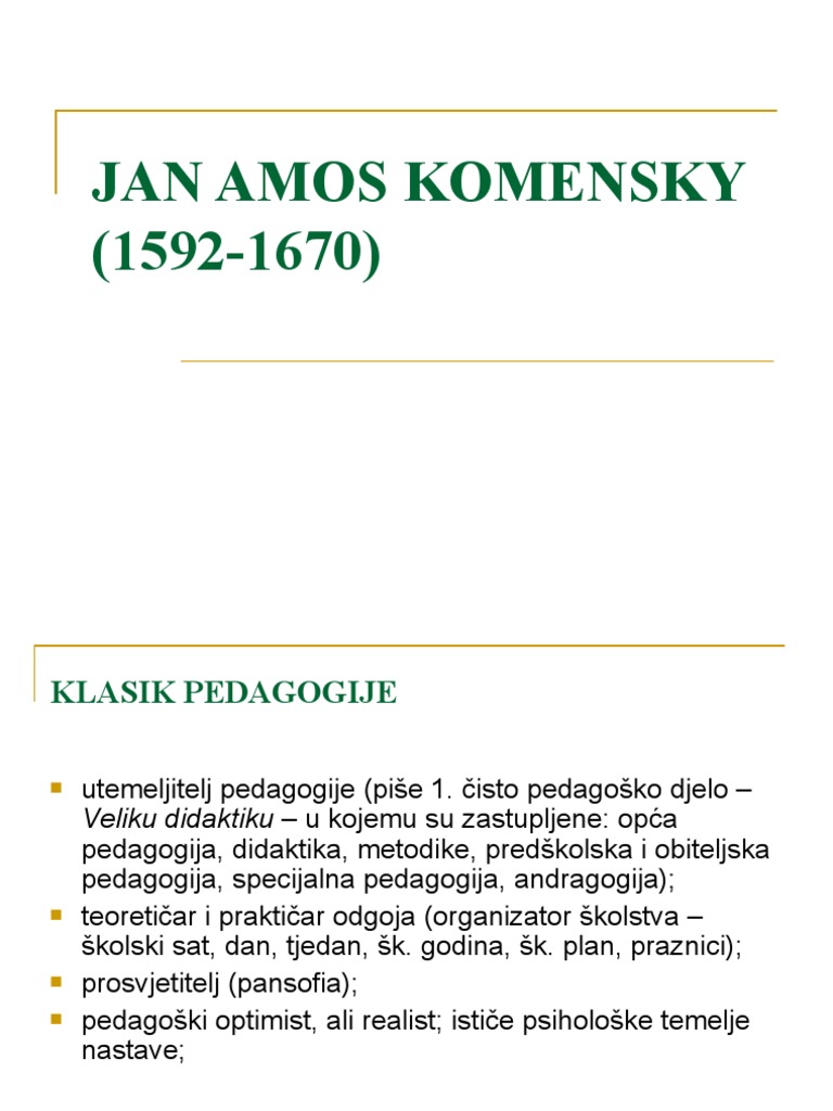 Jan Amos Komensky (1592-1670) | PDF