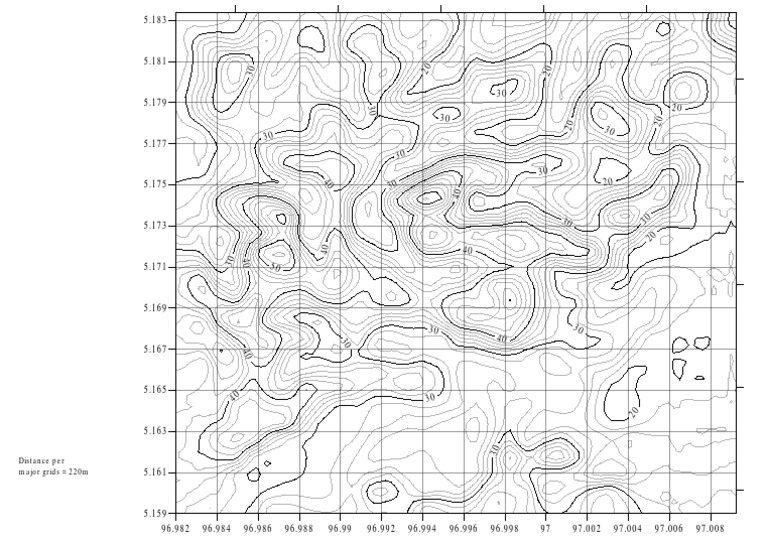 Analysis of seismic data showing subsurface geological formations at ...
