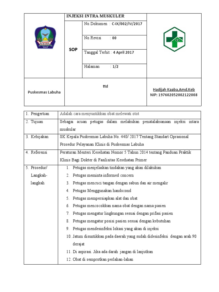 Injeksi Intramuskular | PDF