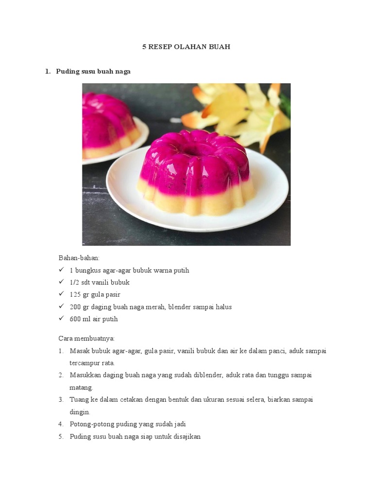 5 Resep Olahan Buah | PDF