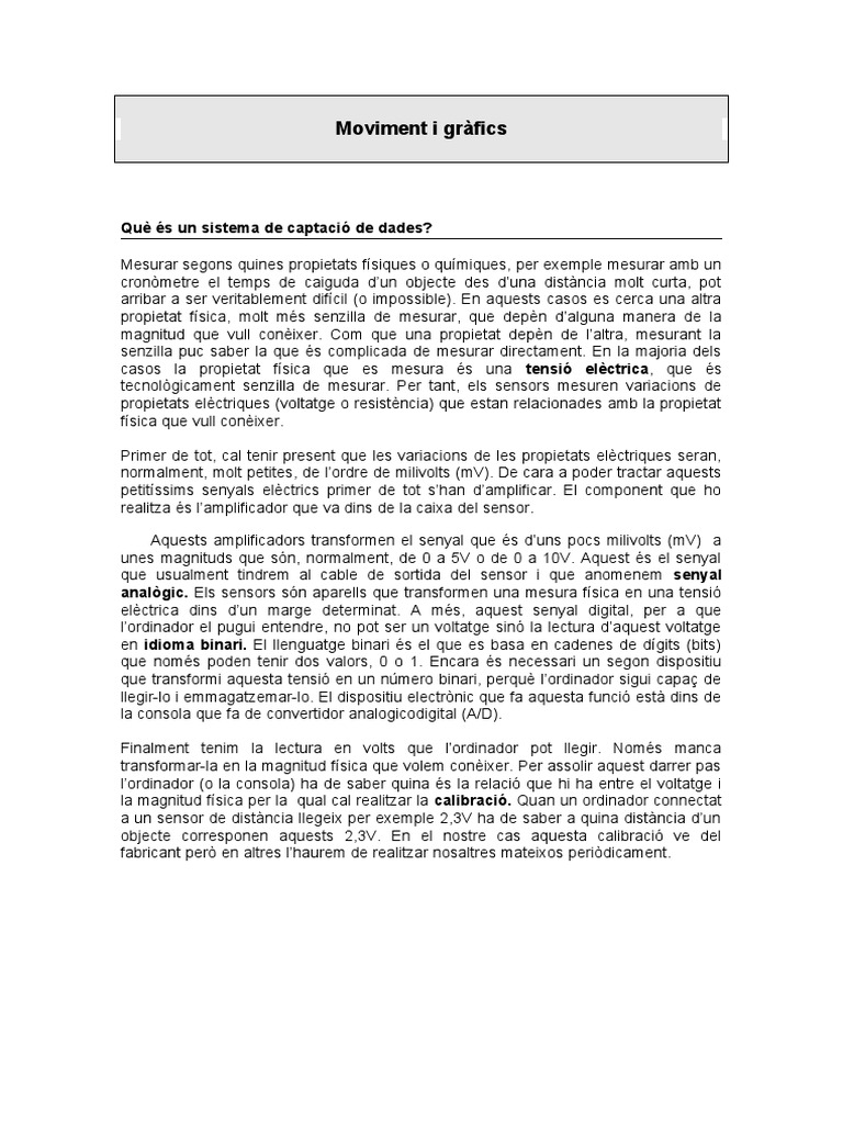 Moviments I Grafics Llarga | PDF