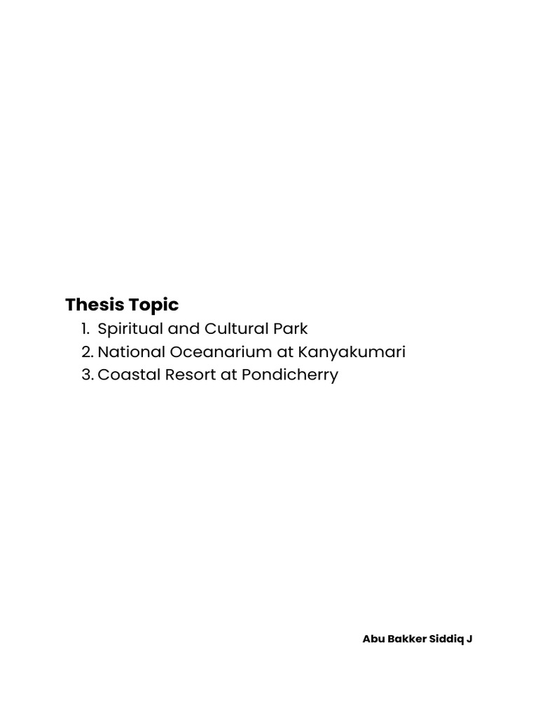 Thesis Topic | PDF | Resort | Tourism