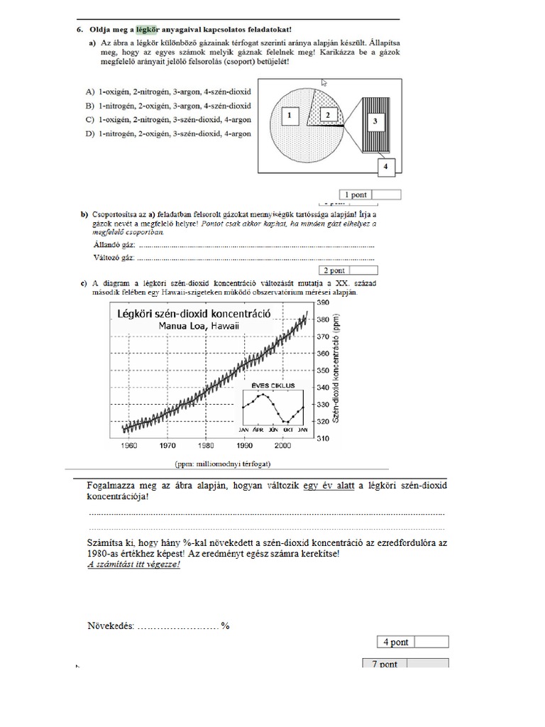 Földrajz Érettségi Feladat Légkör | PDF