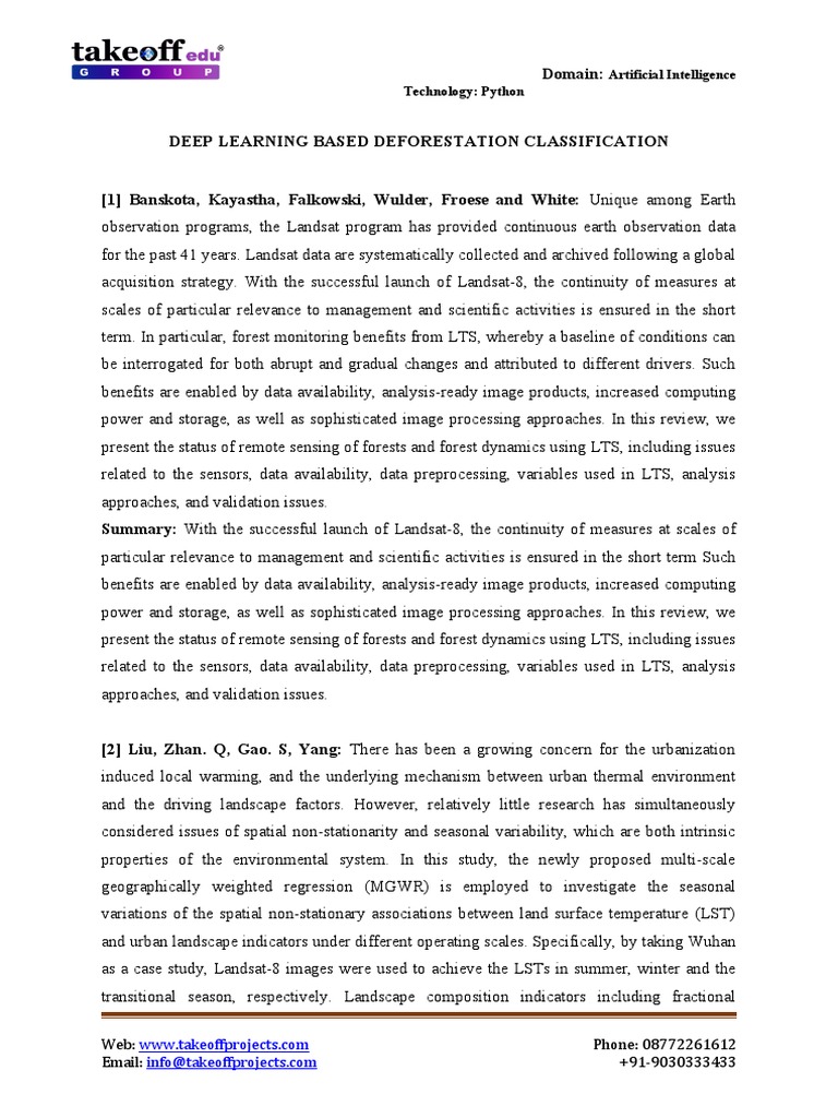 Deep Learning Based Deforestation Classification Pdf Statistical
