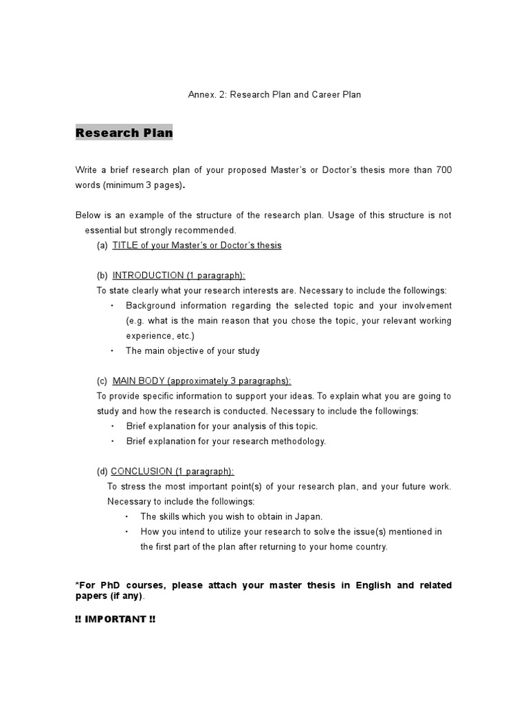 4 - Research Plan and Career Plan | PDF | Thesis | Experience