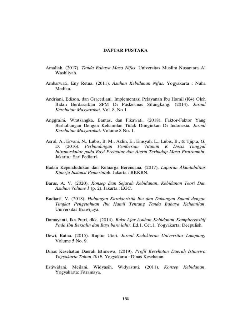 Daftar Pustaka Kebidanan | PDF