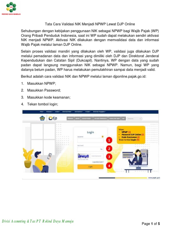 2023 Validasi NIK-NPWP | PDF