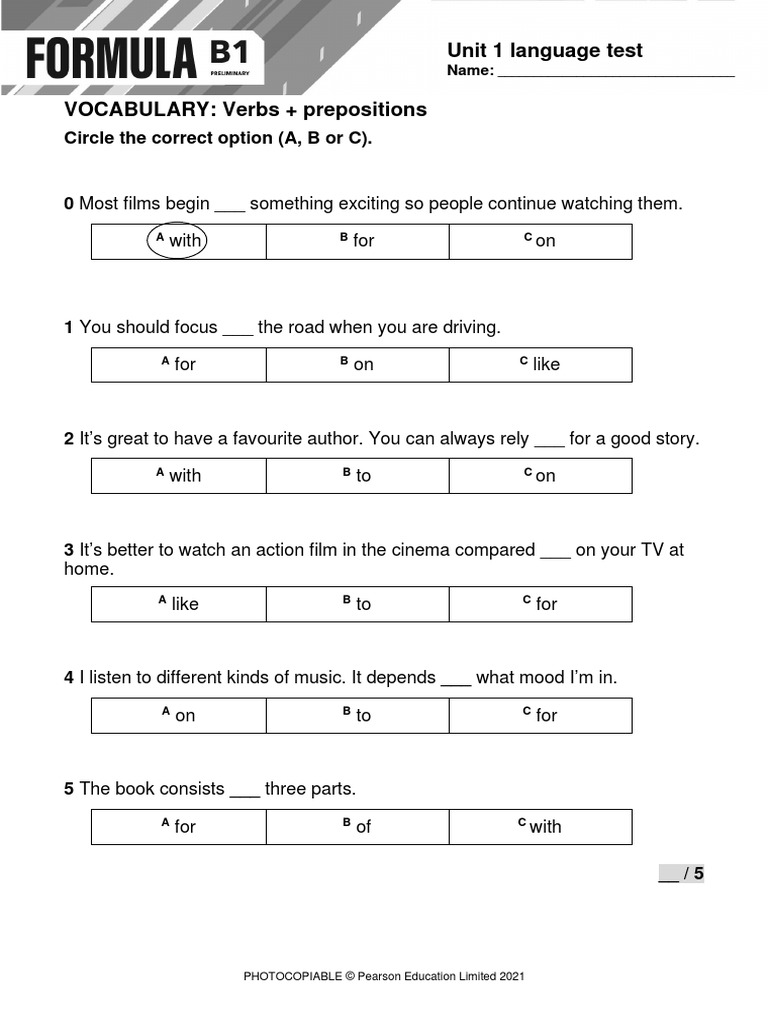 Formula B1 Unit 1 Test DF | PDF | Human Communication | Linguistics