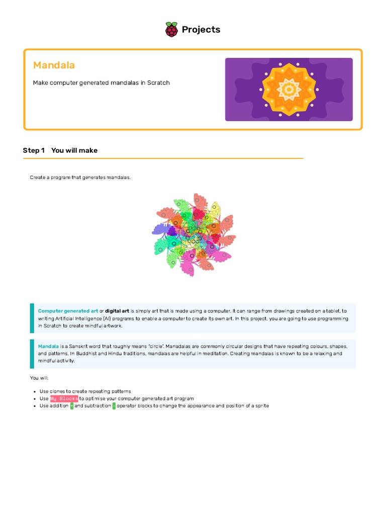 Mandala | PDF | Scratch (Programming Language) | Menu (Computing)