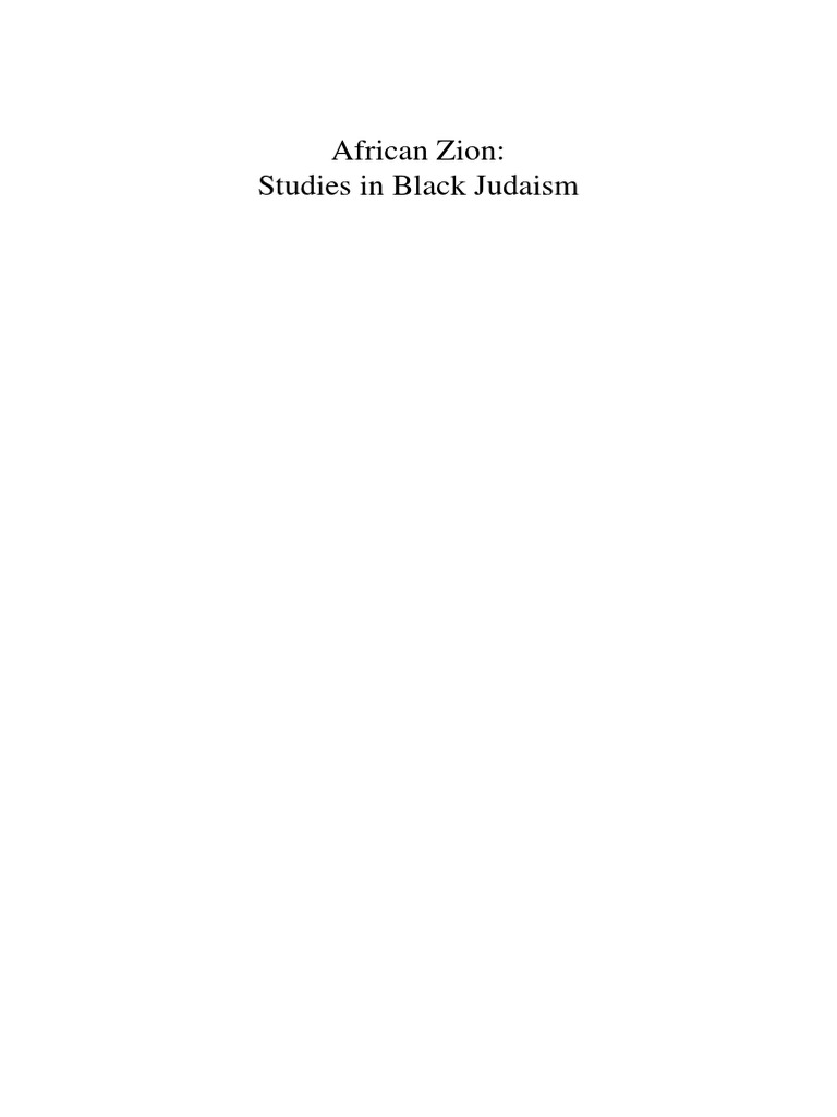 African Zion Studies in Black Judaism Edith Bruder Tudor Parfitt | PDF ...