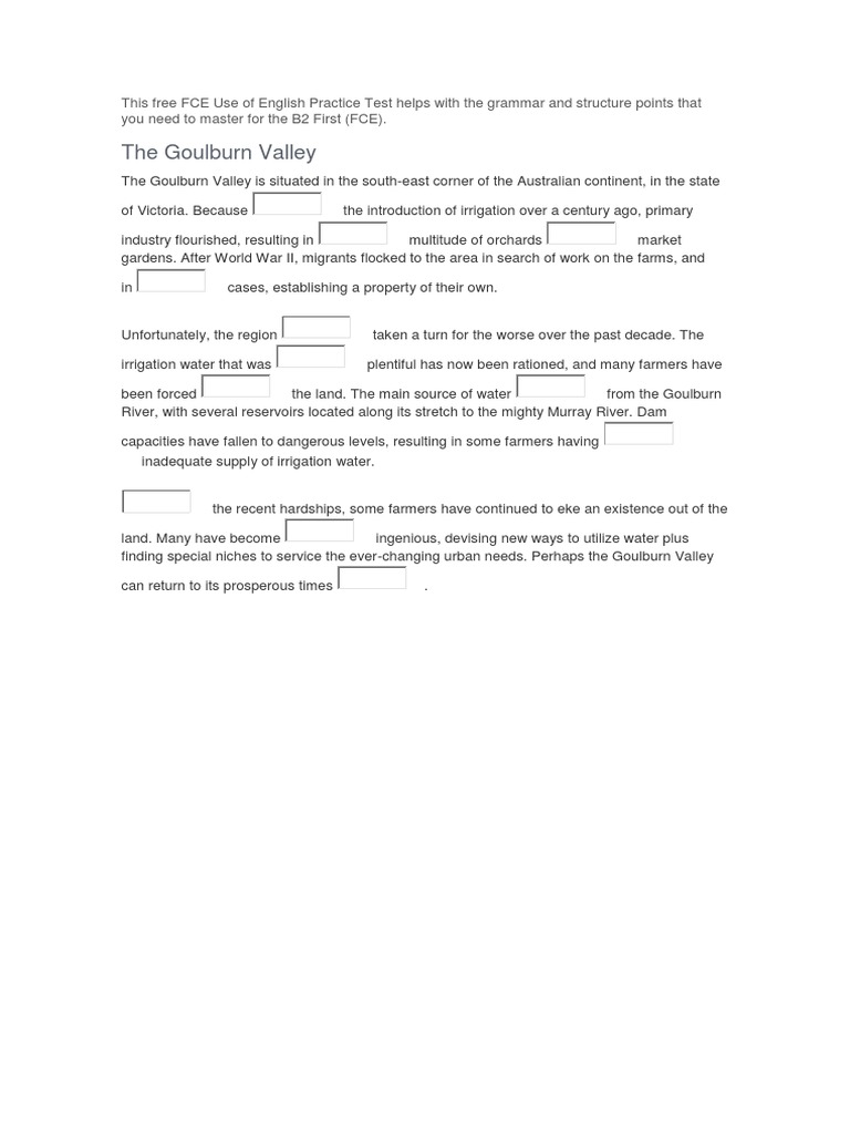 This Free FCE Use of English Practice Test Helps With The Grammar and ...