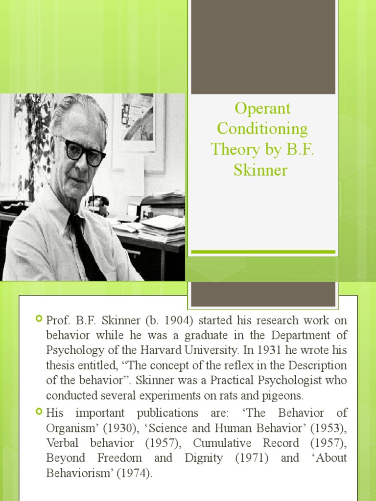 B.F. Skinner's Operant Conditioning Theory: Key Concepts and ...