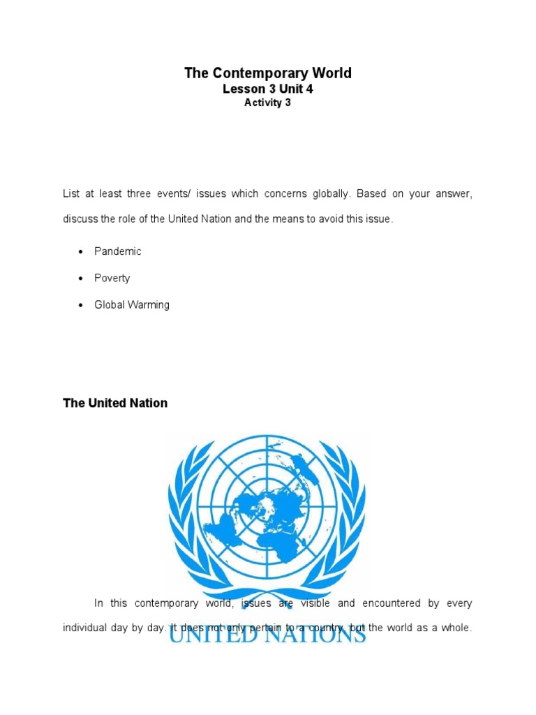 Global Issues and UN Solutions | PDF | Poverty | Poverty & Homelessness