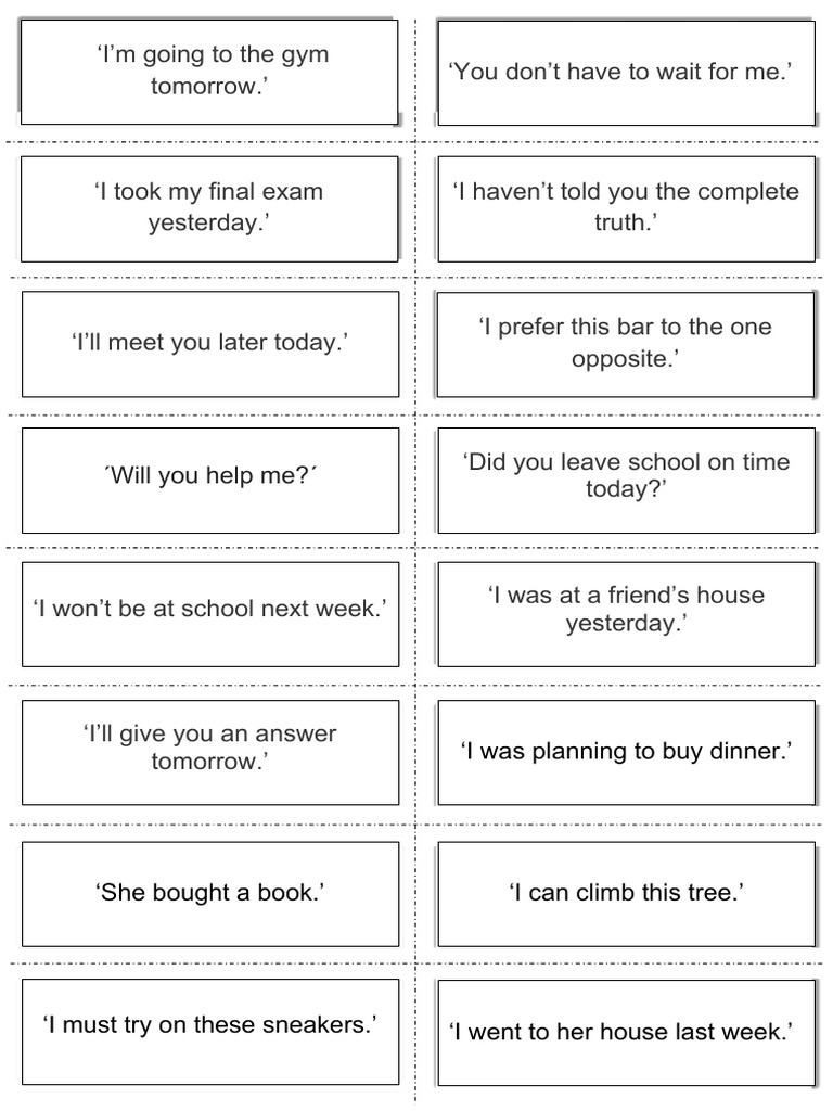 Reported Speech Game | PDF