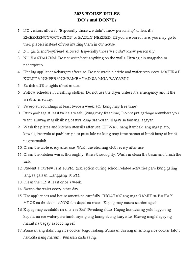 House Reminders | PDF | Kitchen | Tools