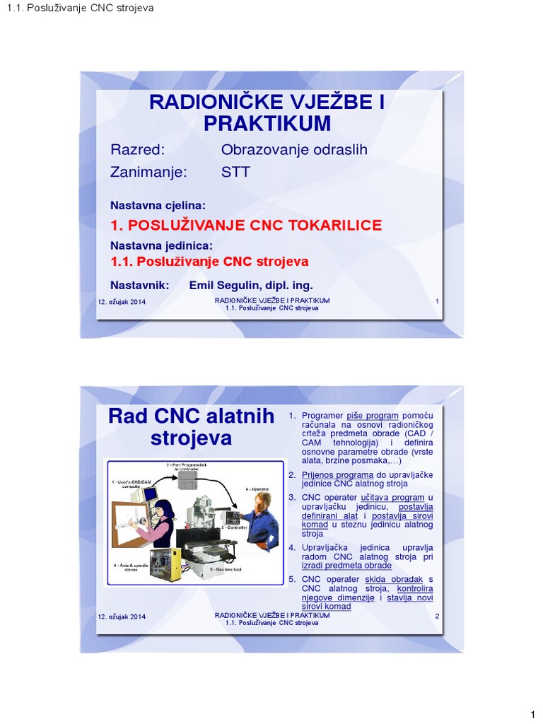 1 1 Posluzivanje CNC Strojeva | PDF