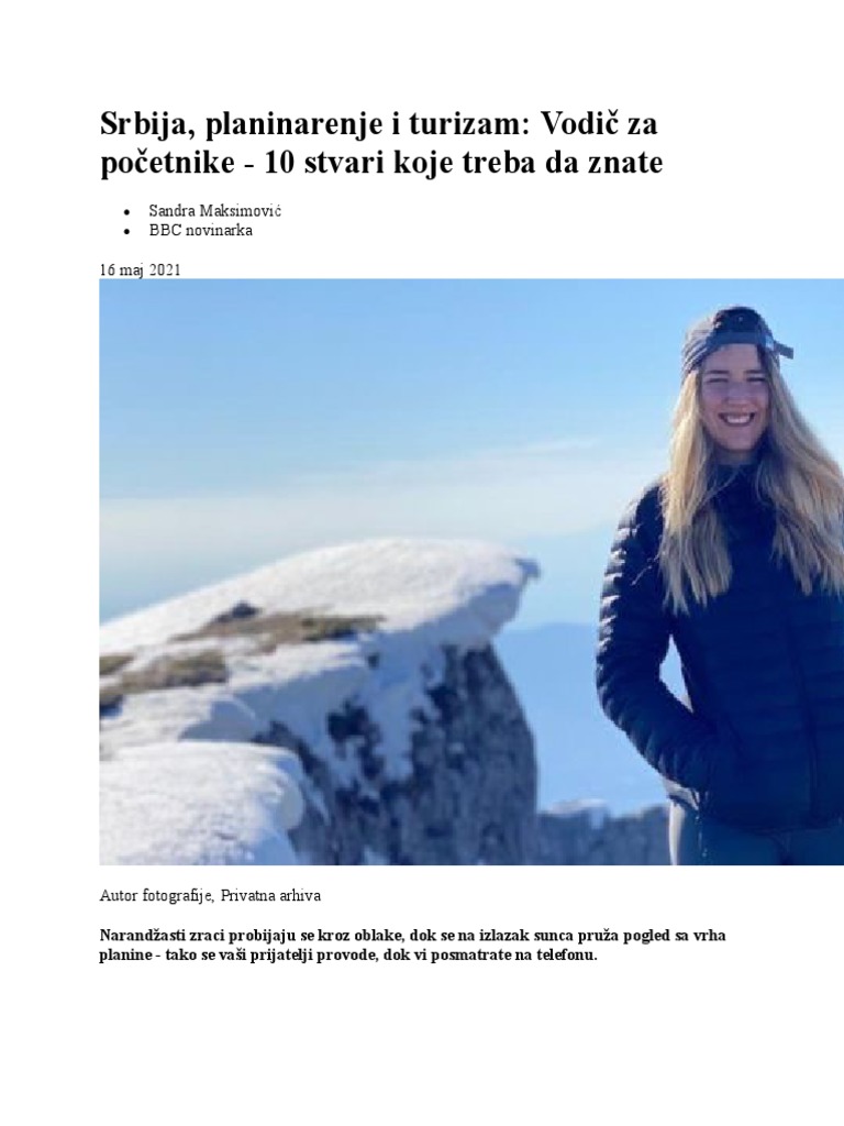 Planinarenje Za Pocetnike | PDF