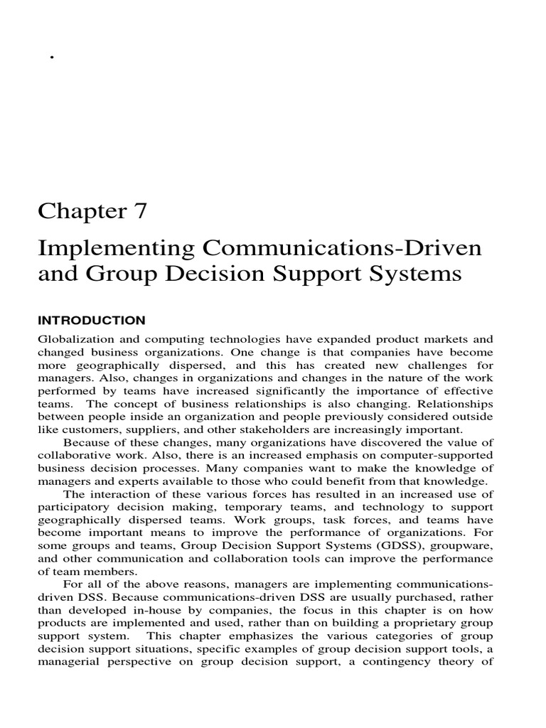09 - Chapter 7 Decision Support Systems | PDF | Decision Support System | Videotelephony