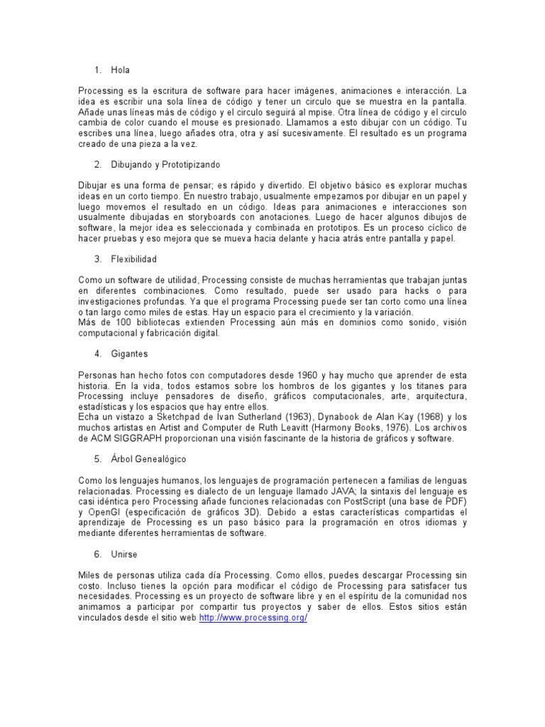 Processing 1 | PDF | Programa de computadora | Programación