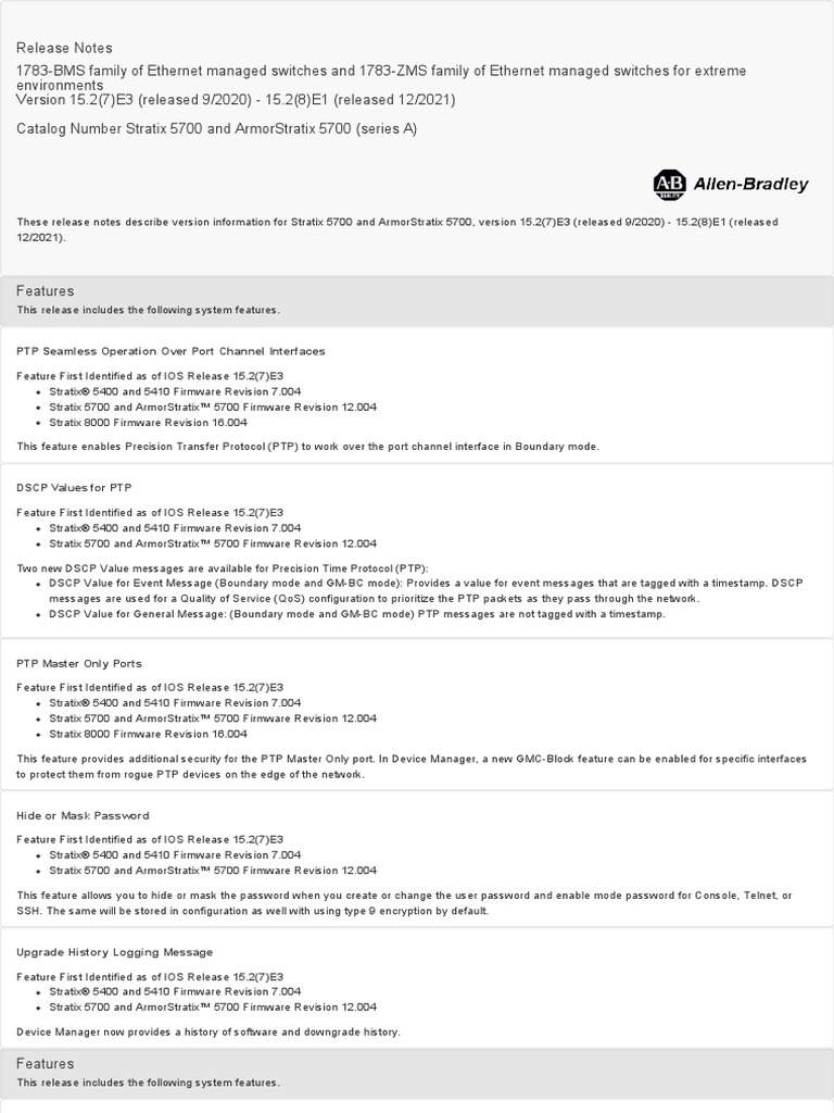Stratix 5700 and ArmorStratix 5700 - A - 15.2 (7) E3 (Released 9 - 2020) - 15.2 (8) E1 (Released ...